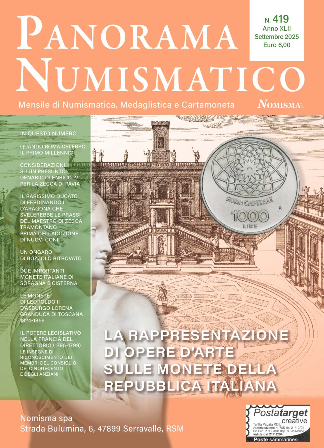 Panorama Numismatico n. 419 settembre 2025 | PANORAMA NUMISMATICO